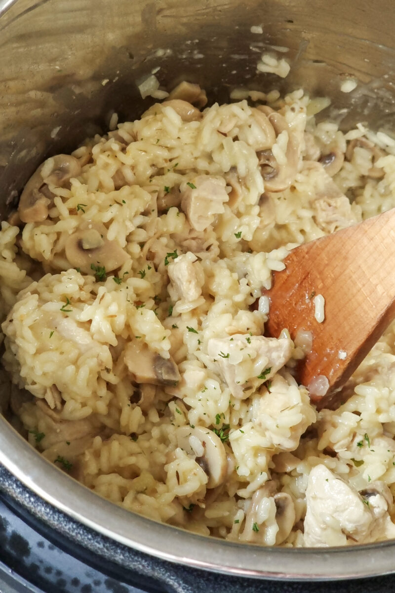 Instant Pot Chicken and Mushroom Risotto | Love Food Not Cooking