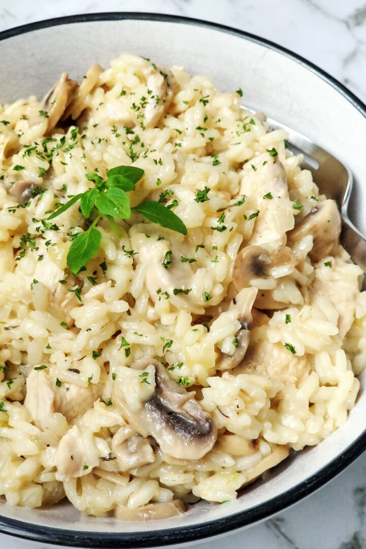 Instant Pot Chicken and Mushroom Risotto | Love Food Not Cooking