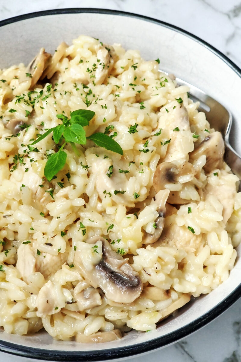 Instant Pot Chicken and Mushroom Risotto | Love Food Not Cooking