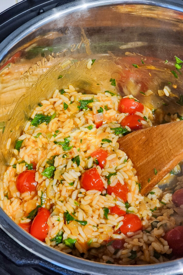 Instant Pot Tomato Risotto | Love Food Not Cooking